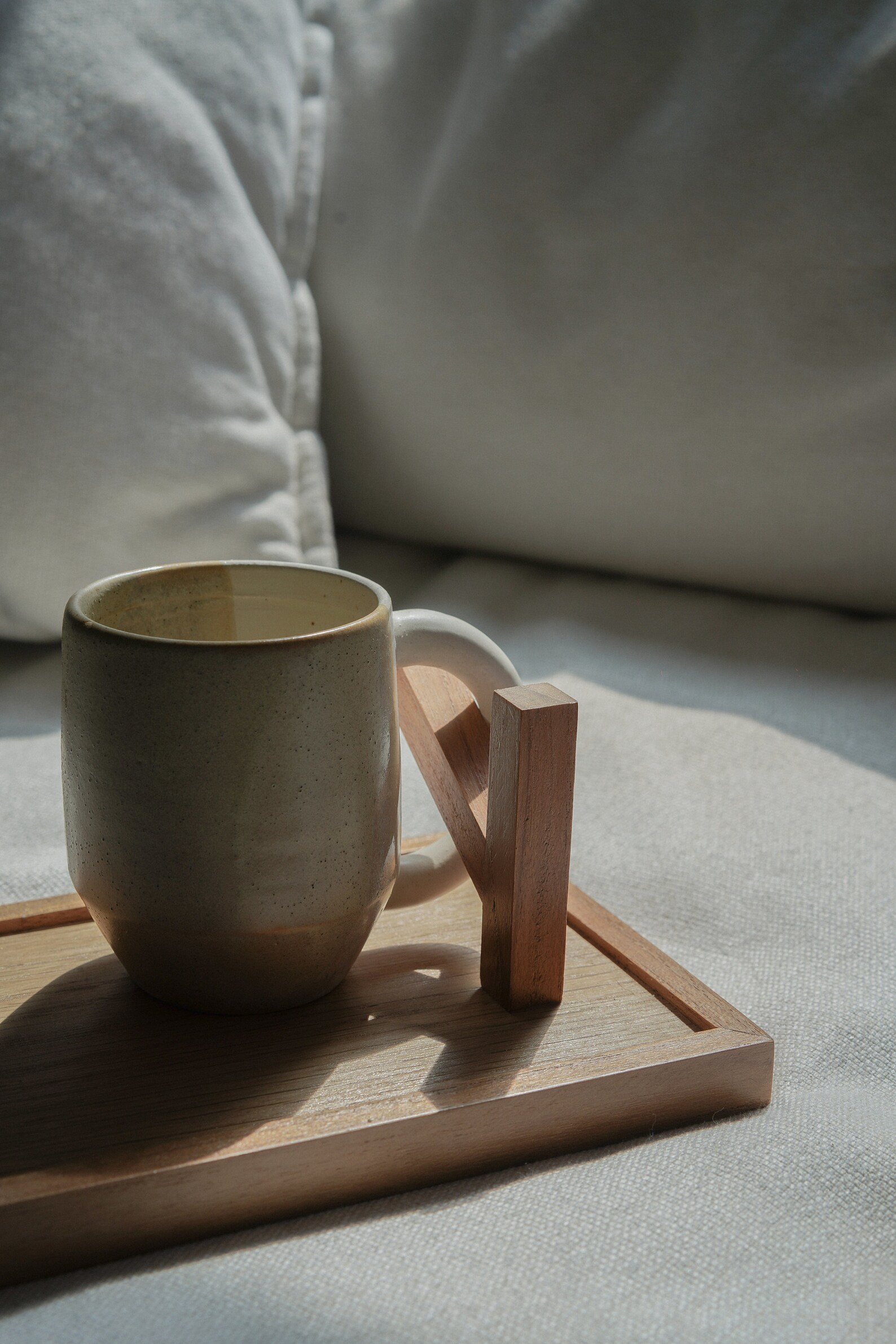Mug Tray With Unique Design, Wood Personalized Handmade Board, Handle ...