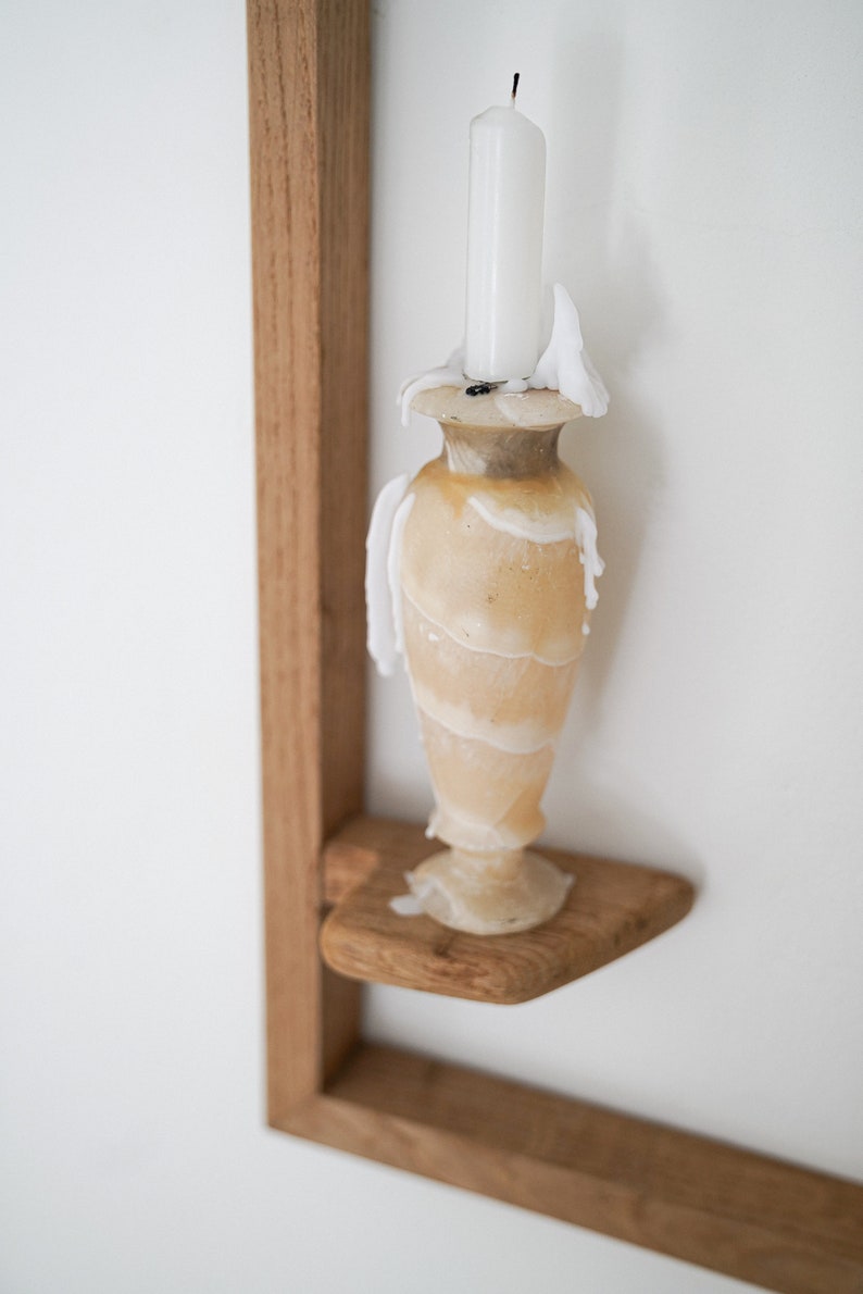 Open Floating Wood Rectangle Shelf, Wood Shelves, Plants, Wall Home ...