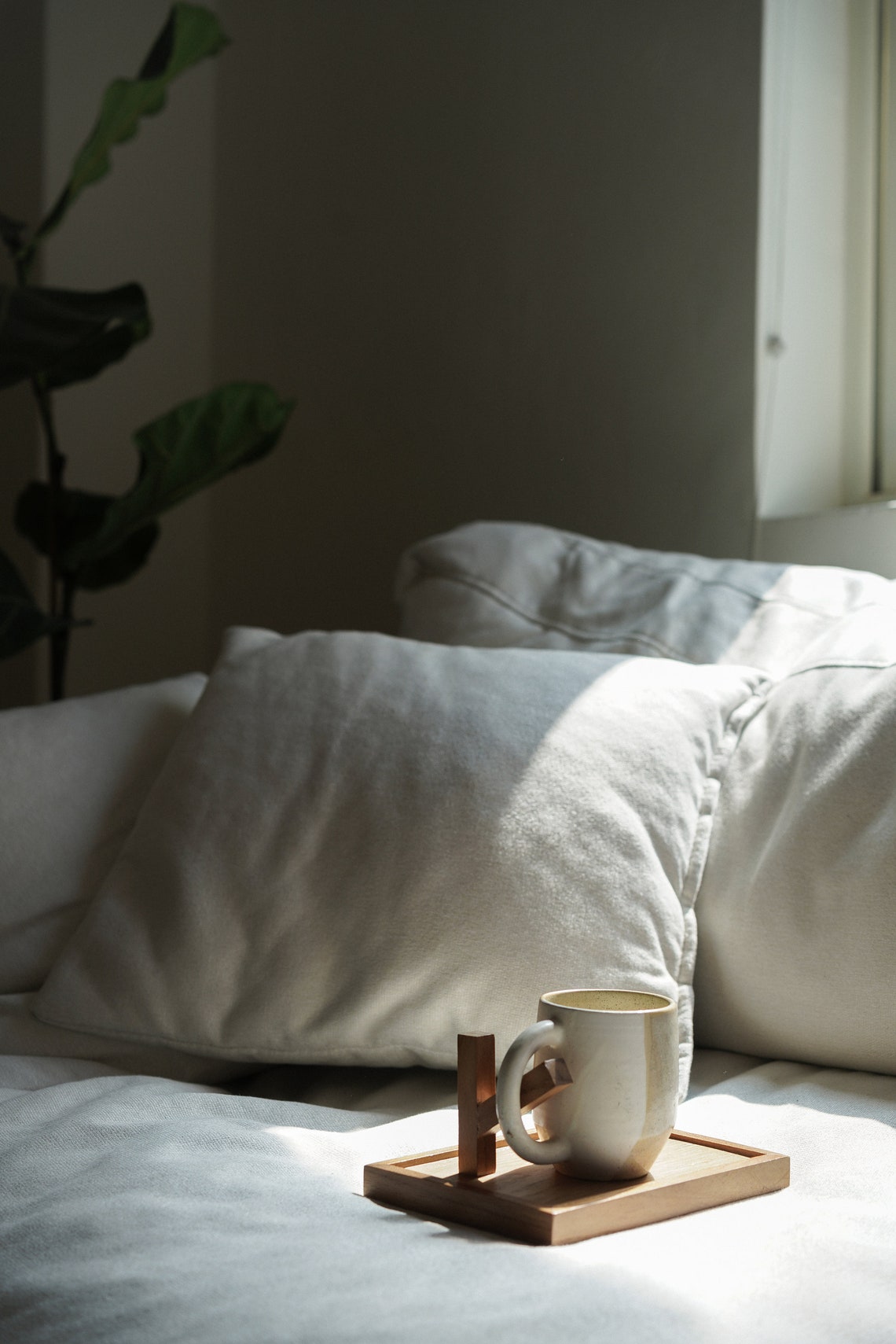 Mug Tray With Unique Design, Wood Personalized Handmade Board, Handle ...