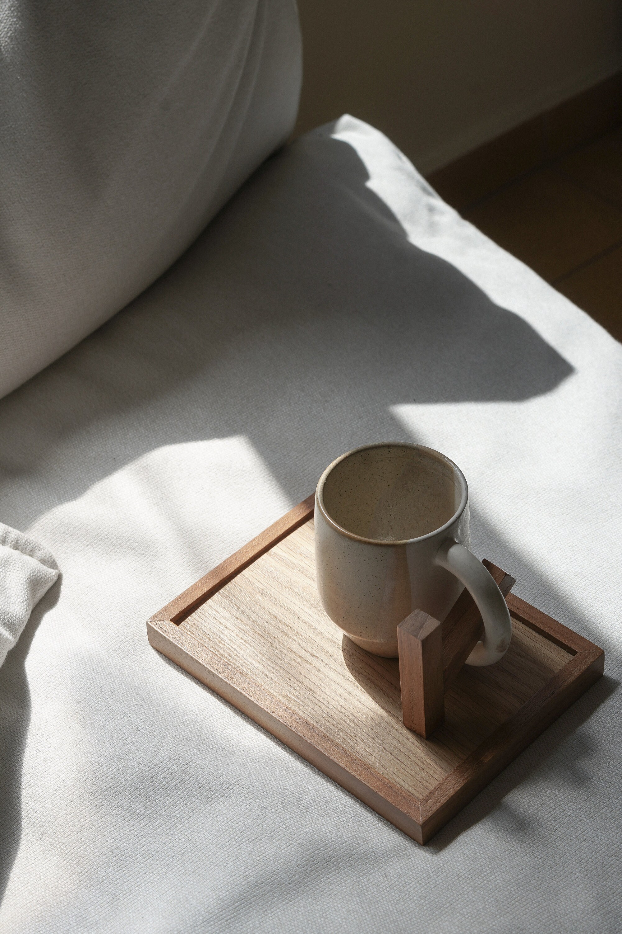 Mug Tray With Unique Design, Wood Personalized Handmade Board, Handle ...