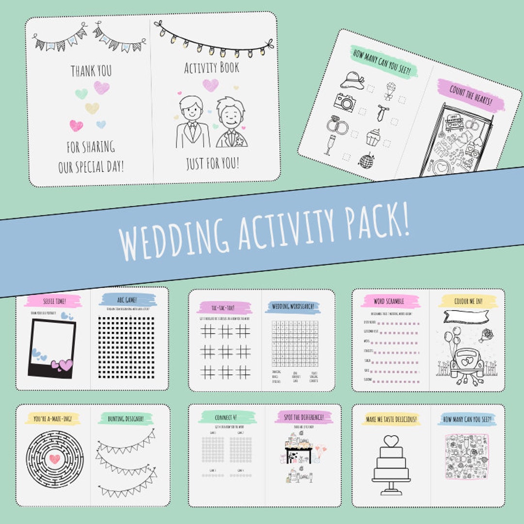 Instant Printable Kids Wedding Activity Book & Favour! - Etsy