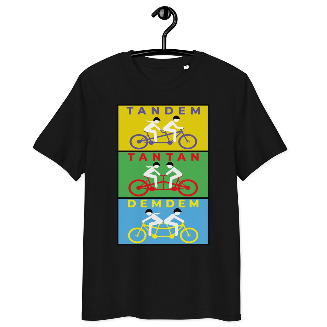 Fun Tandem Cycling Shirt, Tandem Bike T-shirt, Couple on Tandem Bike ...