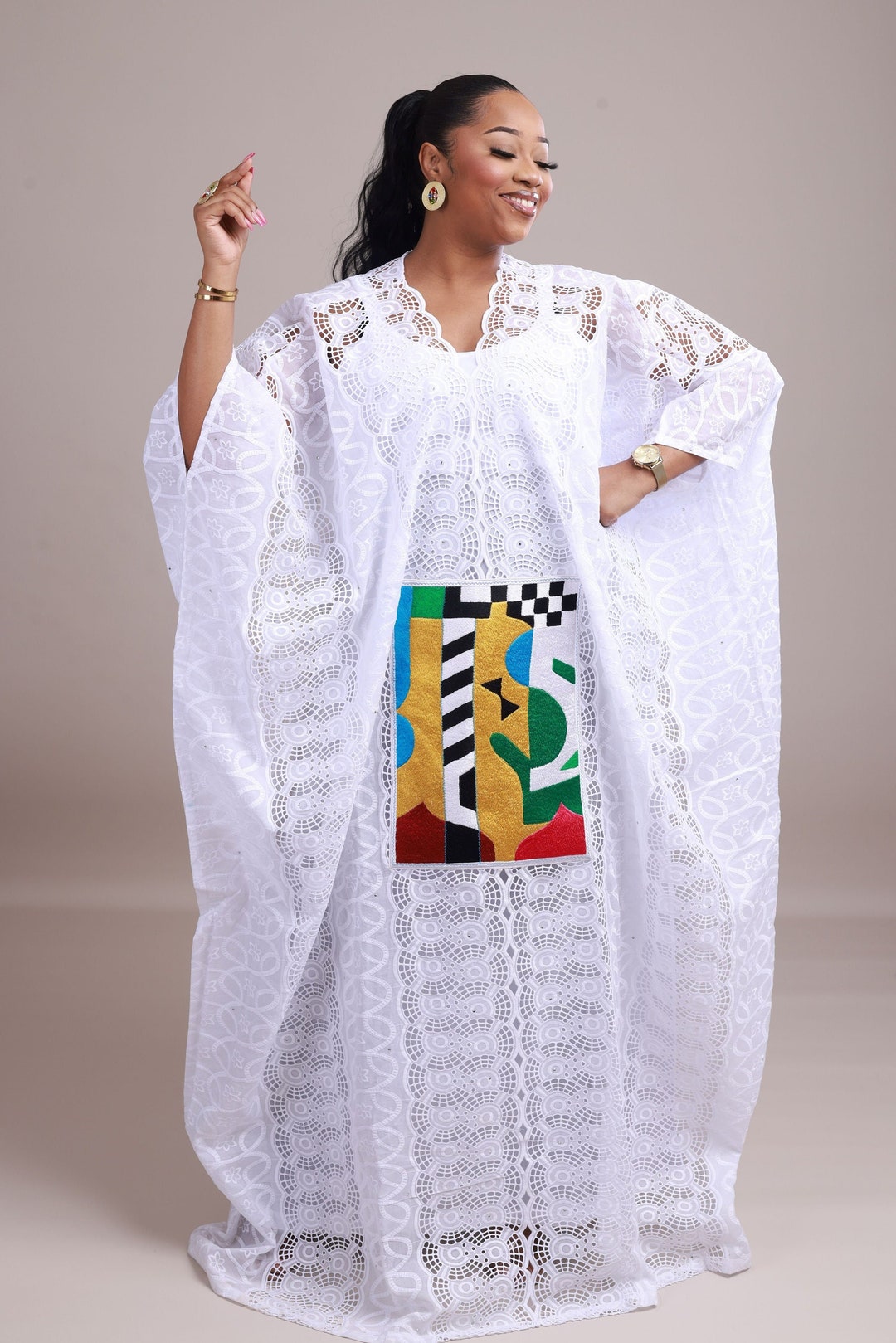 Large White Boubou Artistic - Etsy