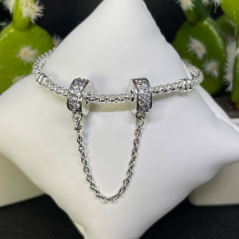 048 Charms for Pandora Bracelet Safety Chain Clip Charm for Pandora ...