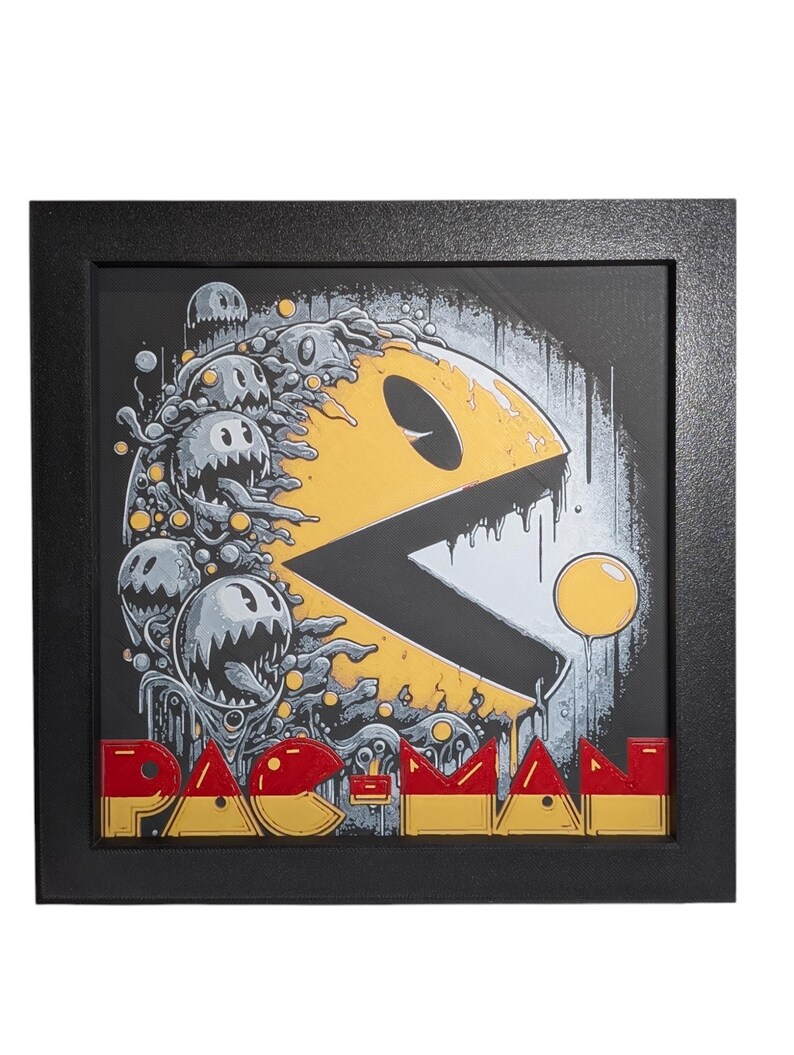 Pac-man 3D Printed Hueforge Image - Etsy Australia