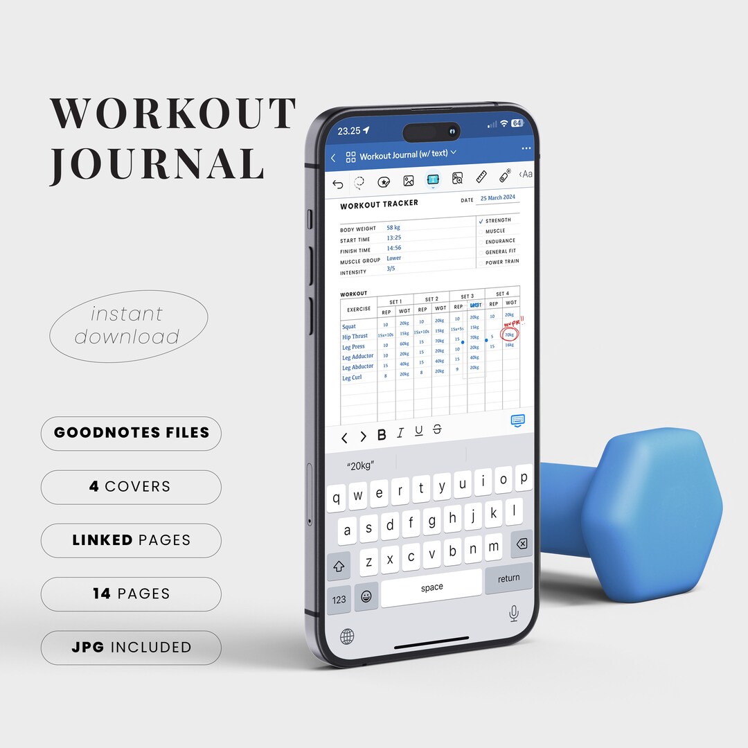 Workout Journal / Training Tracker/ Gym Diary / Healthy Agenda Template ...