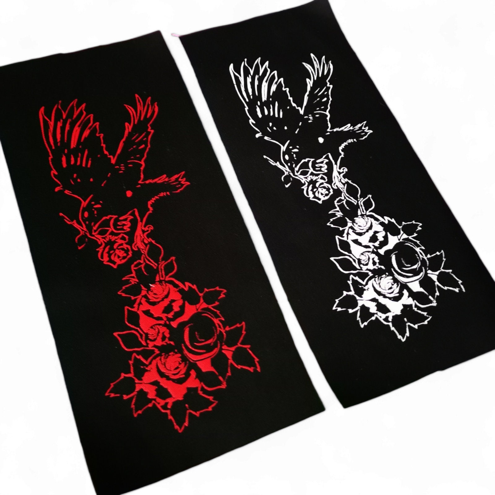 RAVEN ROSES Custom Silk Screen Patch, Patch for Denim, Patch for Leather, Handcrafted Patch - Etsy