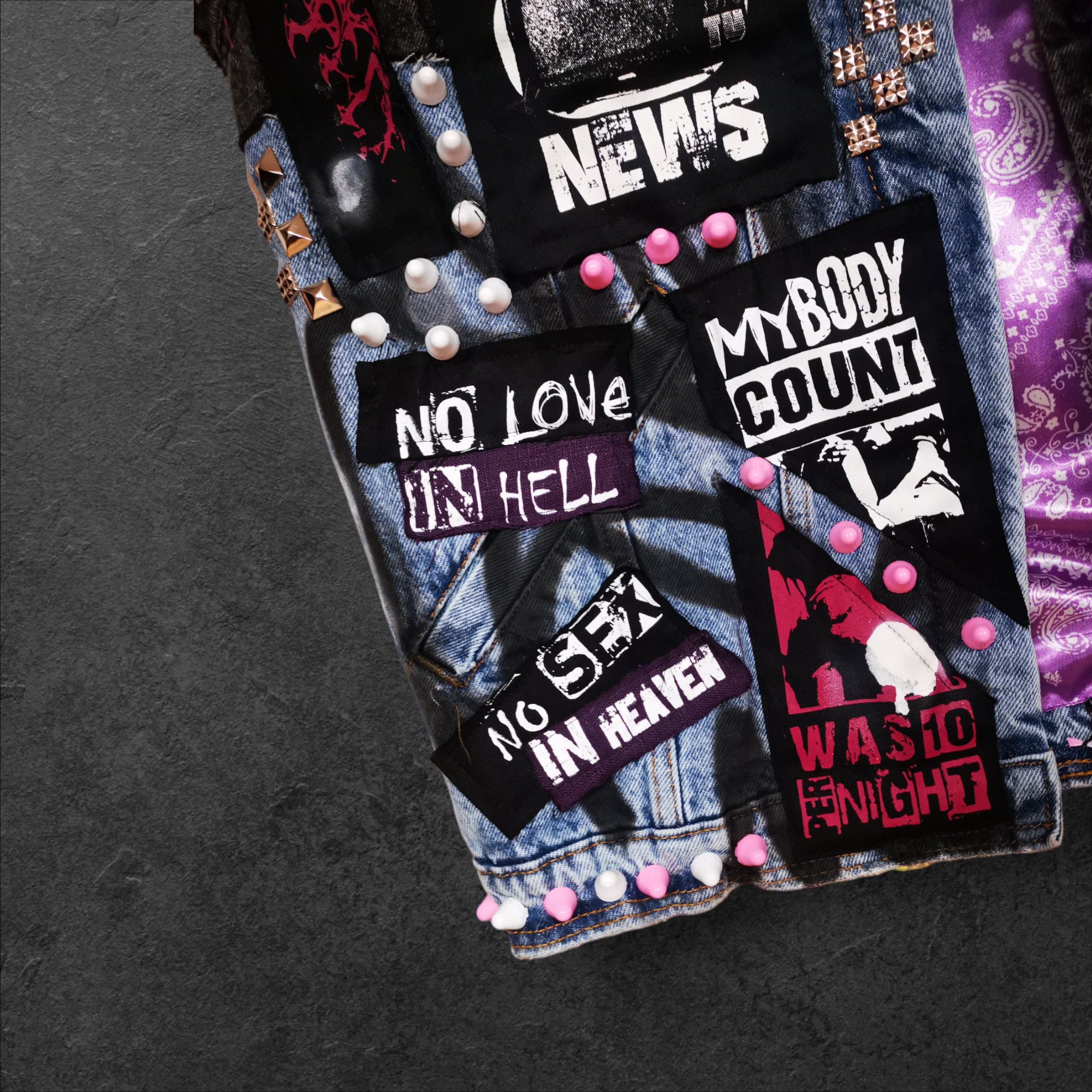 CUSTOM PAINTED PATCHED Punk Battle Vest, Medium Size, Unisex - Etsy