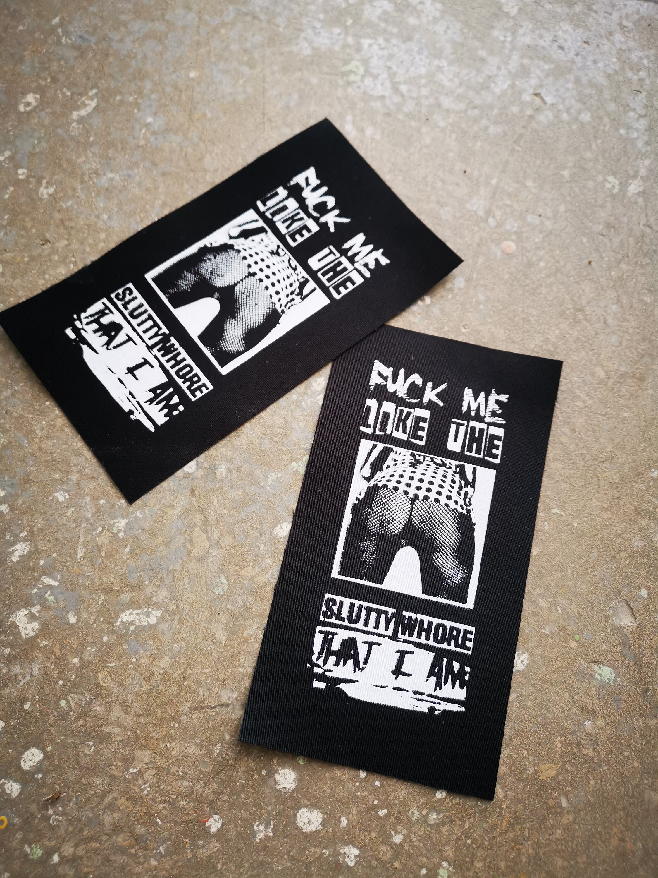 SLUTTY WHORE Custom Silk Screen Patch, Patch for Denim, Patch for ...