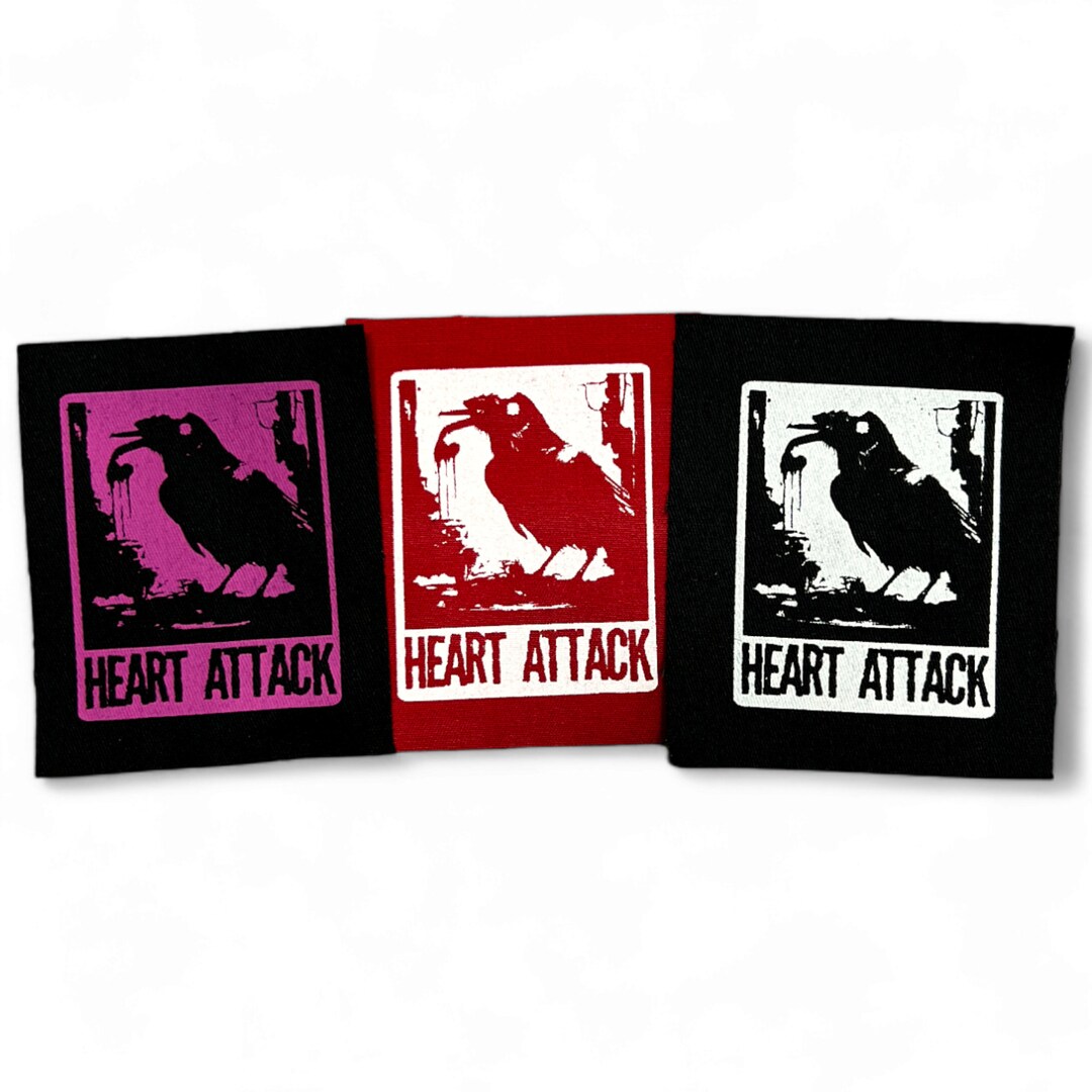 HEART ATACK Custom Silk Screen Patch, Patch for Denim, Patch for ...