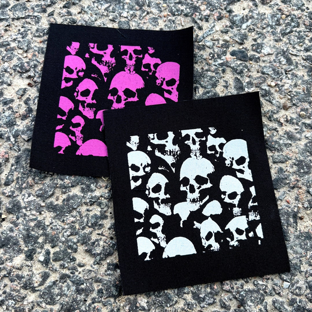 SKULL TEXTURE Custom Silk Screen Patch, Patch for Denim, Patch for ...
