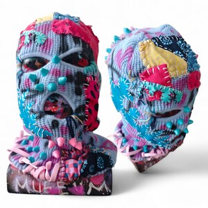 CUSTOM SPIKED Studded Ski Mask Balaclava Blue Pink - Etsy