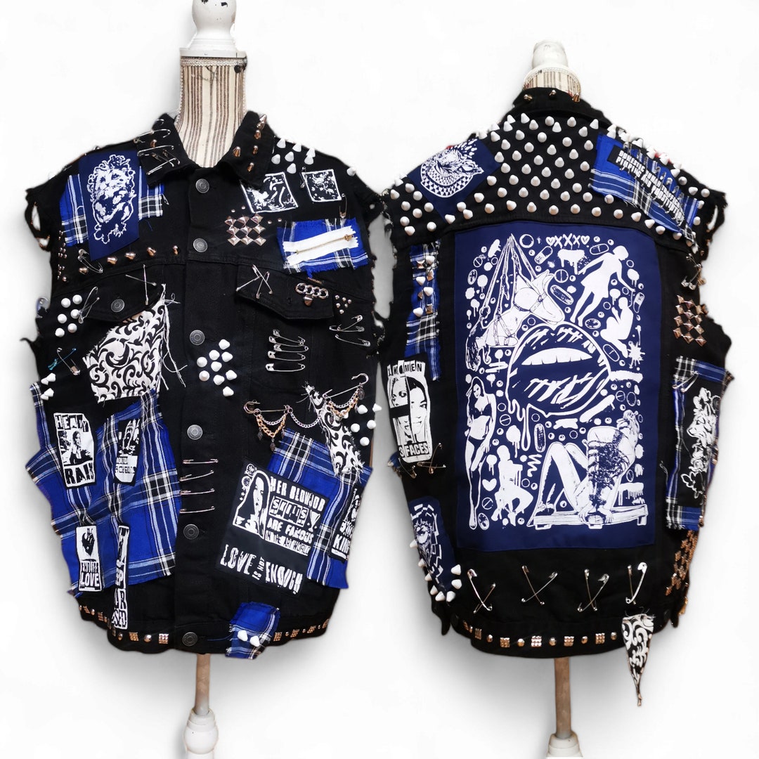 CUSTOM PATCHED Punk Battle Vest, XL Size, Unisex - Etsy