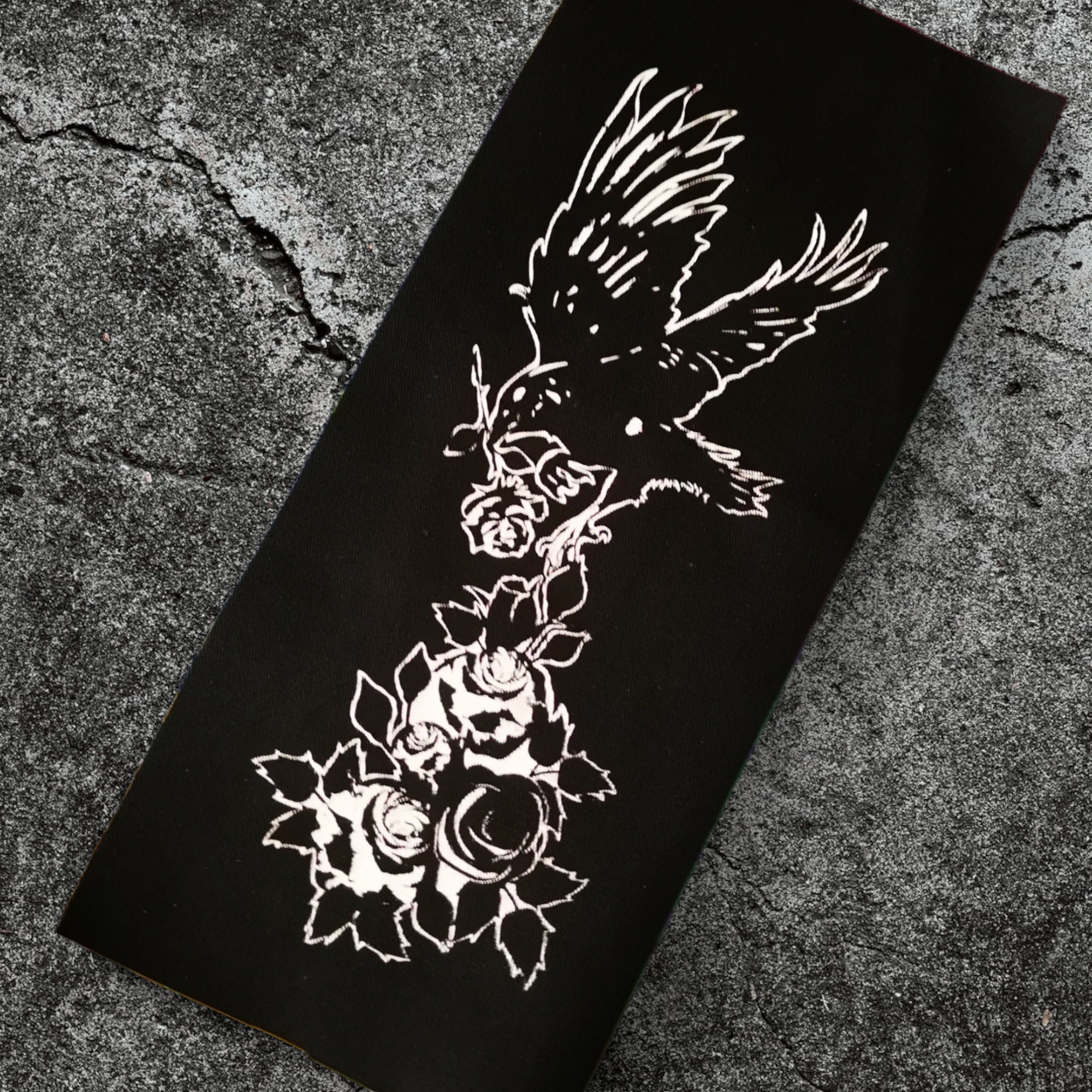 RAVEN ROSES Custom Silk Screen Patch, Patch for Denim, Patch for ...