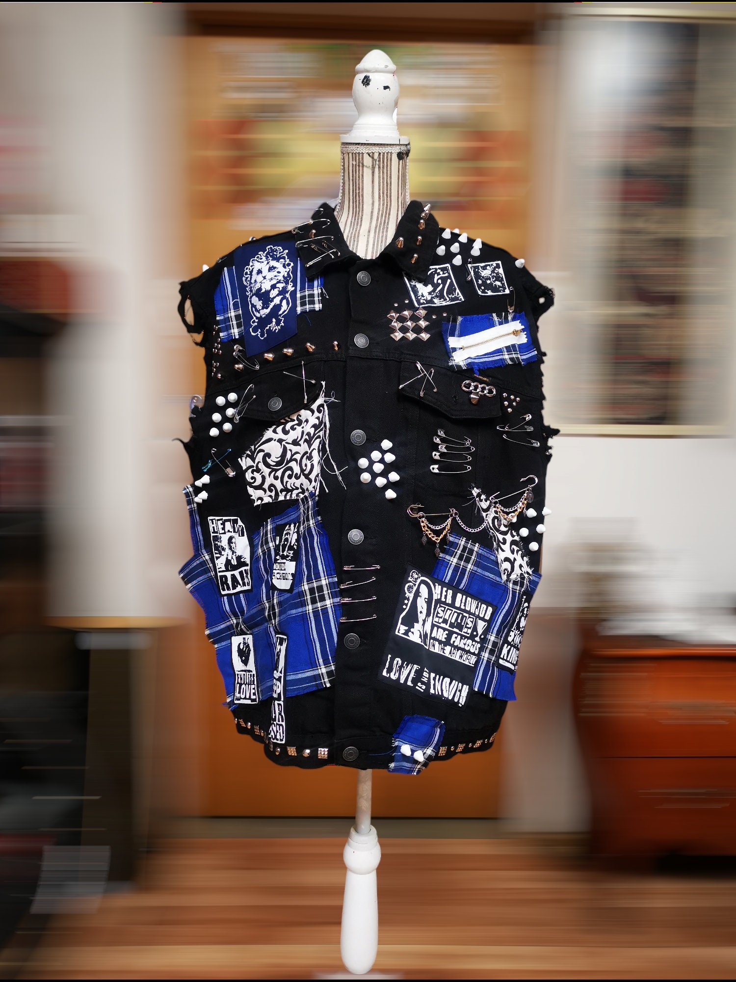CUSTOM PATCHED Punk Battle Vest, XL Size, Unisex - Etsy