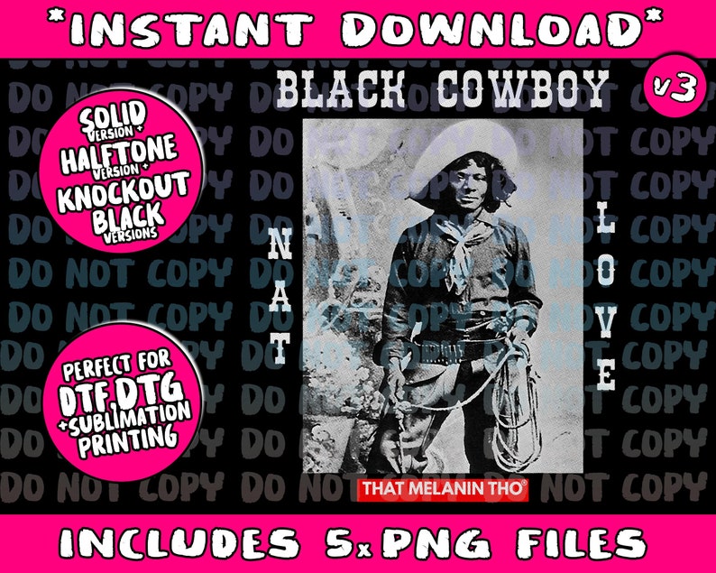 Black Cowboy Nat Love African American Cowboys Black History Png Bundle ...