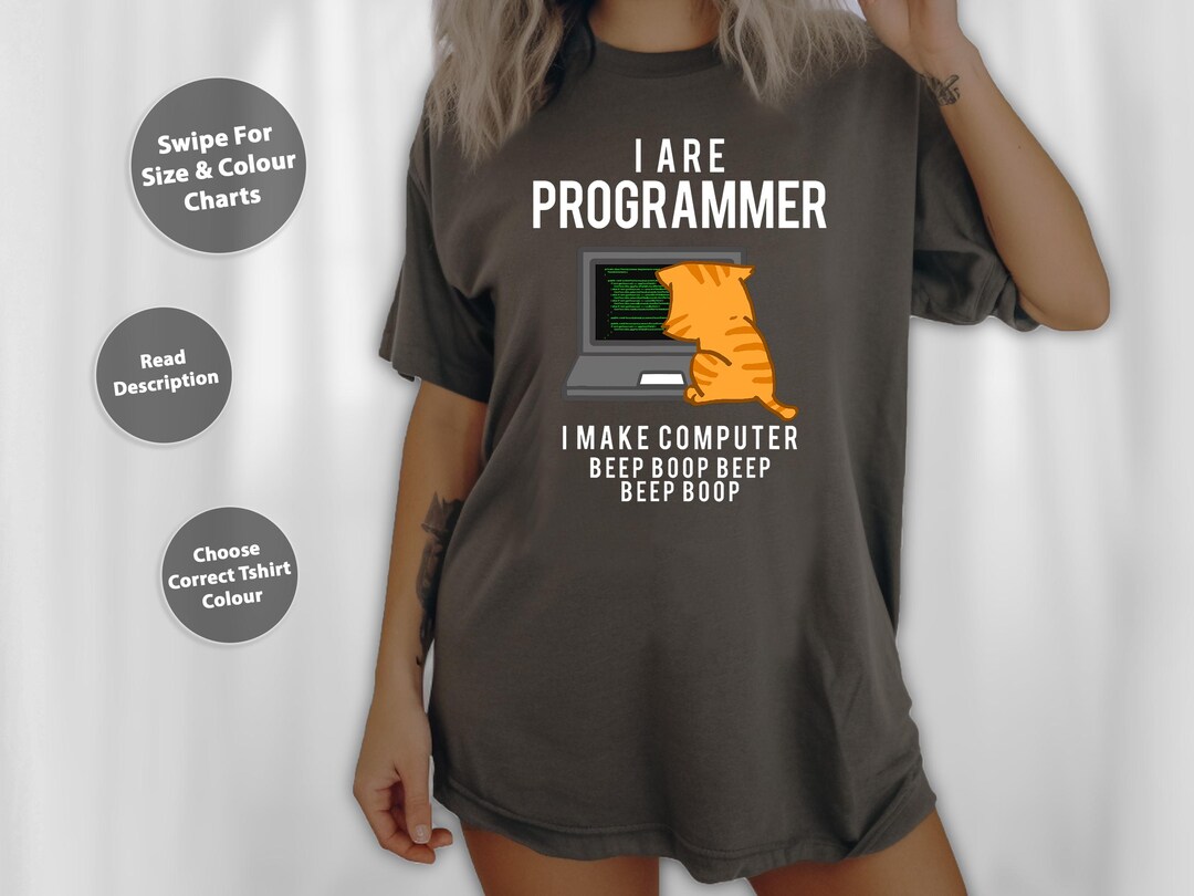 Computer Cat Programmer Funny Coder Meme T-shirt, Sweatshirt, Hoodie, Tote Bag 103020 - Etsy