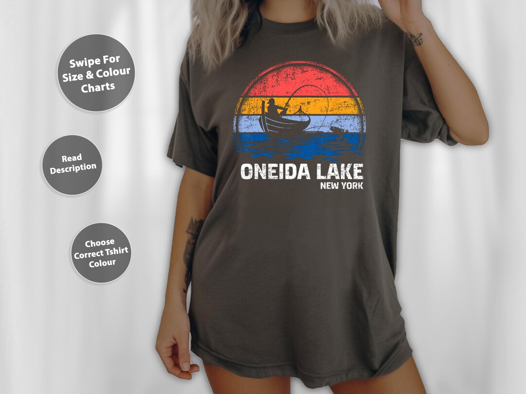 Vintage Retro New York Oneida Lake Summer Fishing T-shirt, Sweatshirt ...