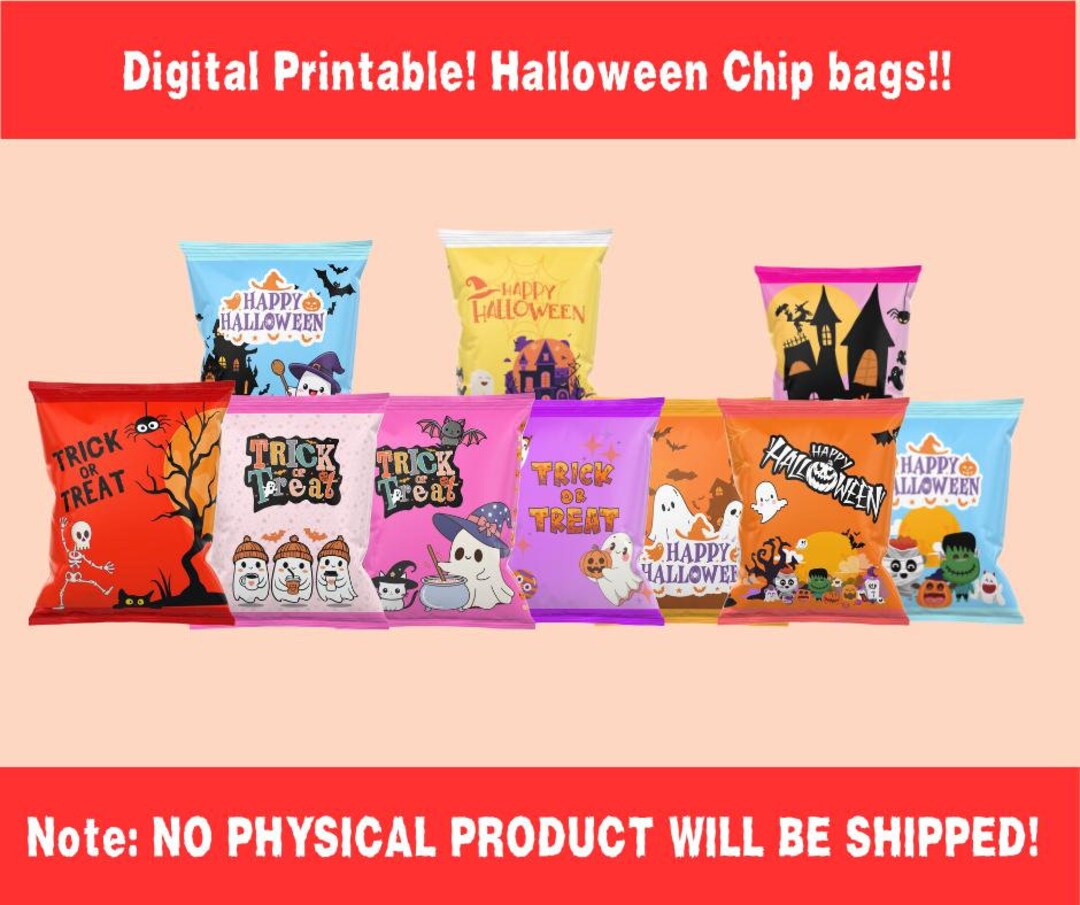 Halloween Chip Bag Designs: Spooky Party Treats (digital Printables) - Etsy