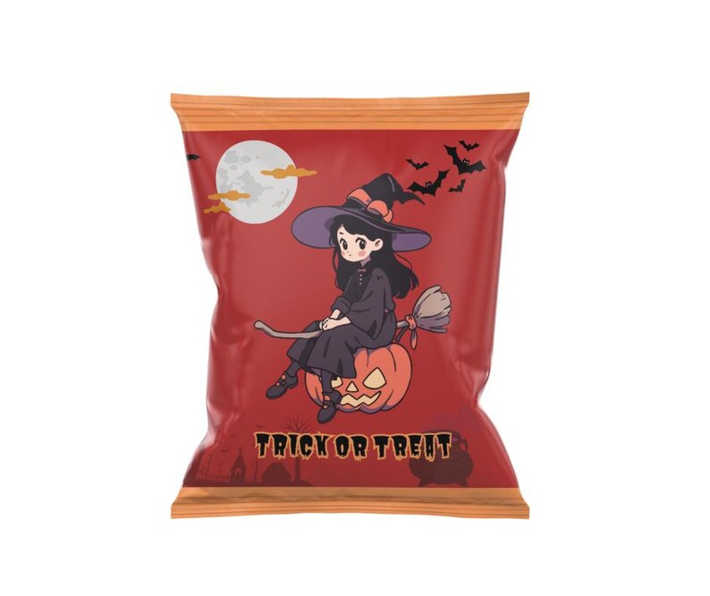 Spooky Halloween Chip Bag: 7 Designs, Party Treats (digital Printable ...