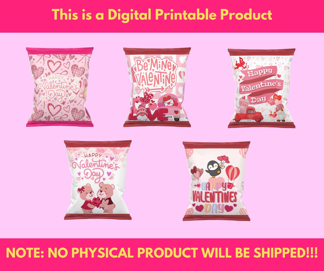Printable Valentine's Day Chip Bags (digital Download) - Etsy