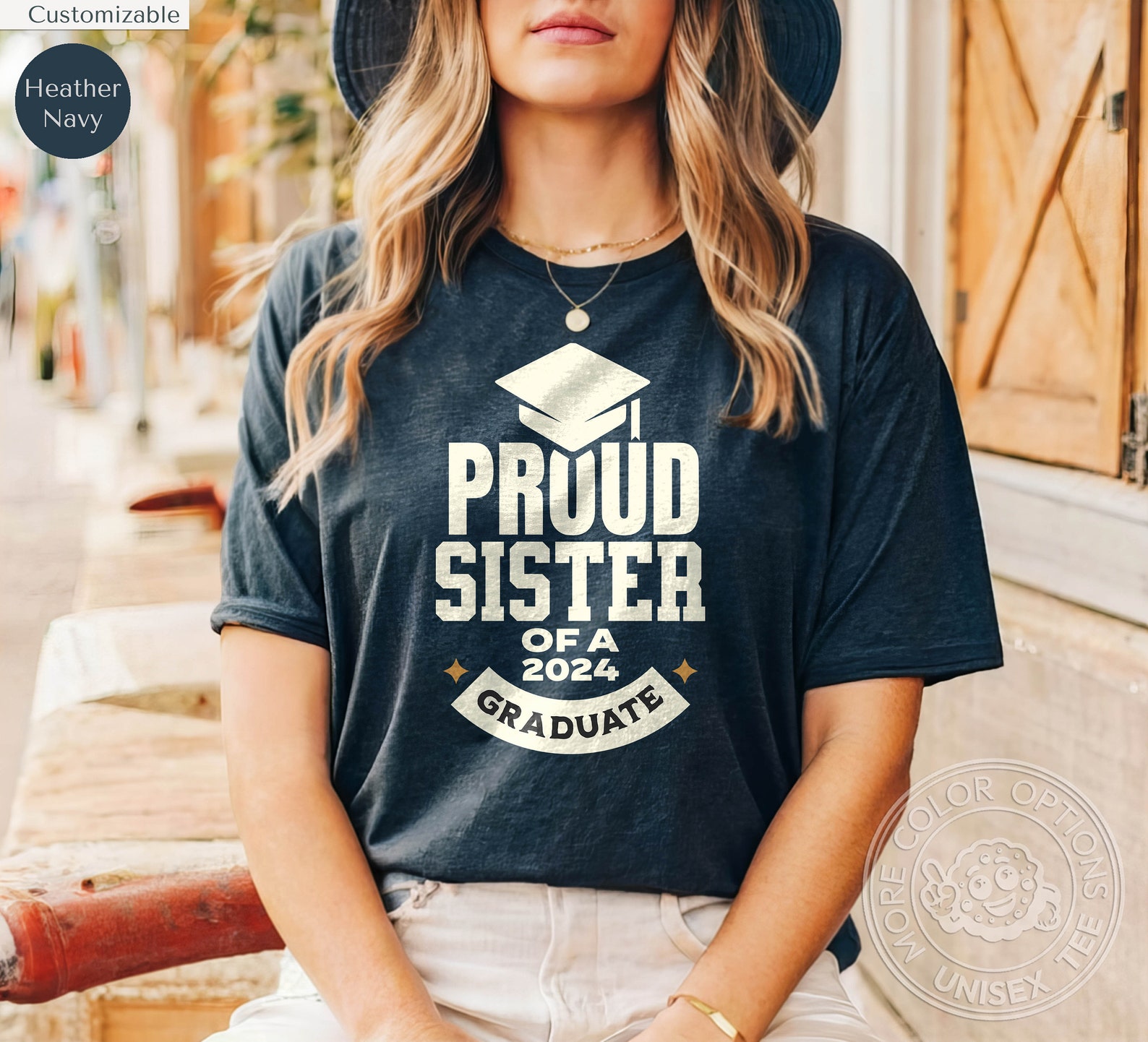 Custom Proud Sister of a Graduate T-shirt 2024 Graduation T Shirt Gift ...
