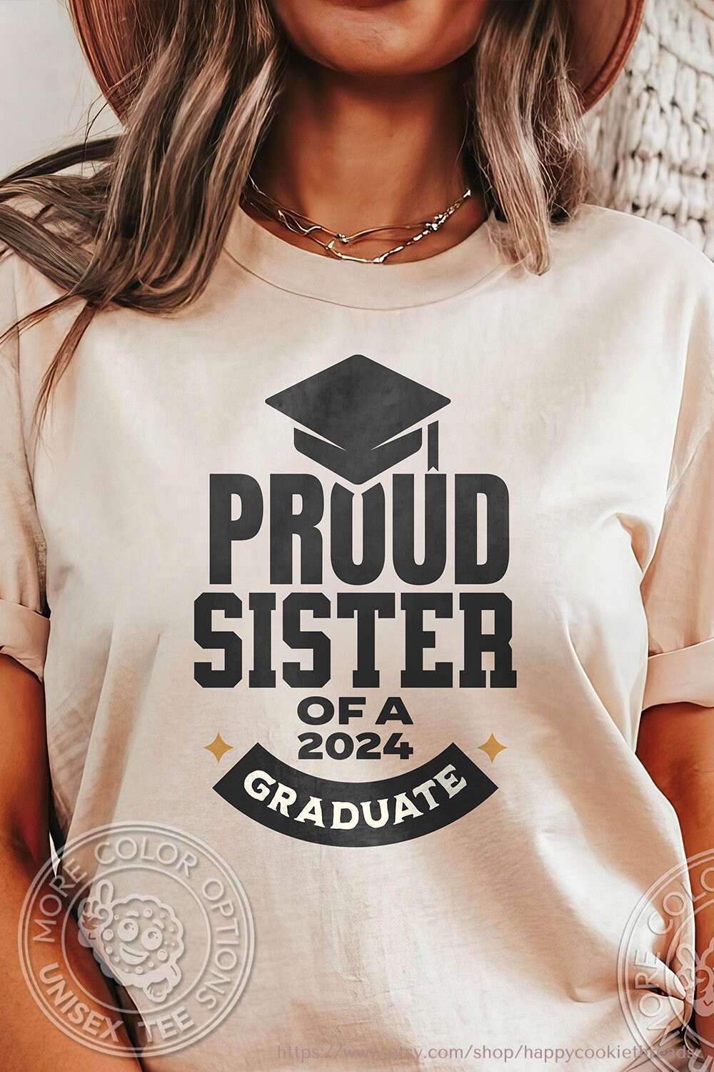 Custom Proud Sister of a Graduate T-shirt 2024 Graduation T Shirt Gift ...