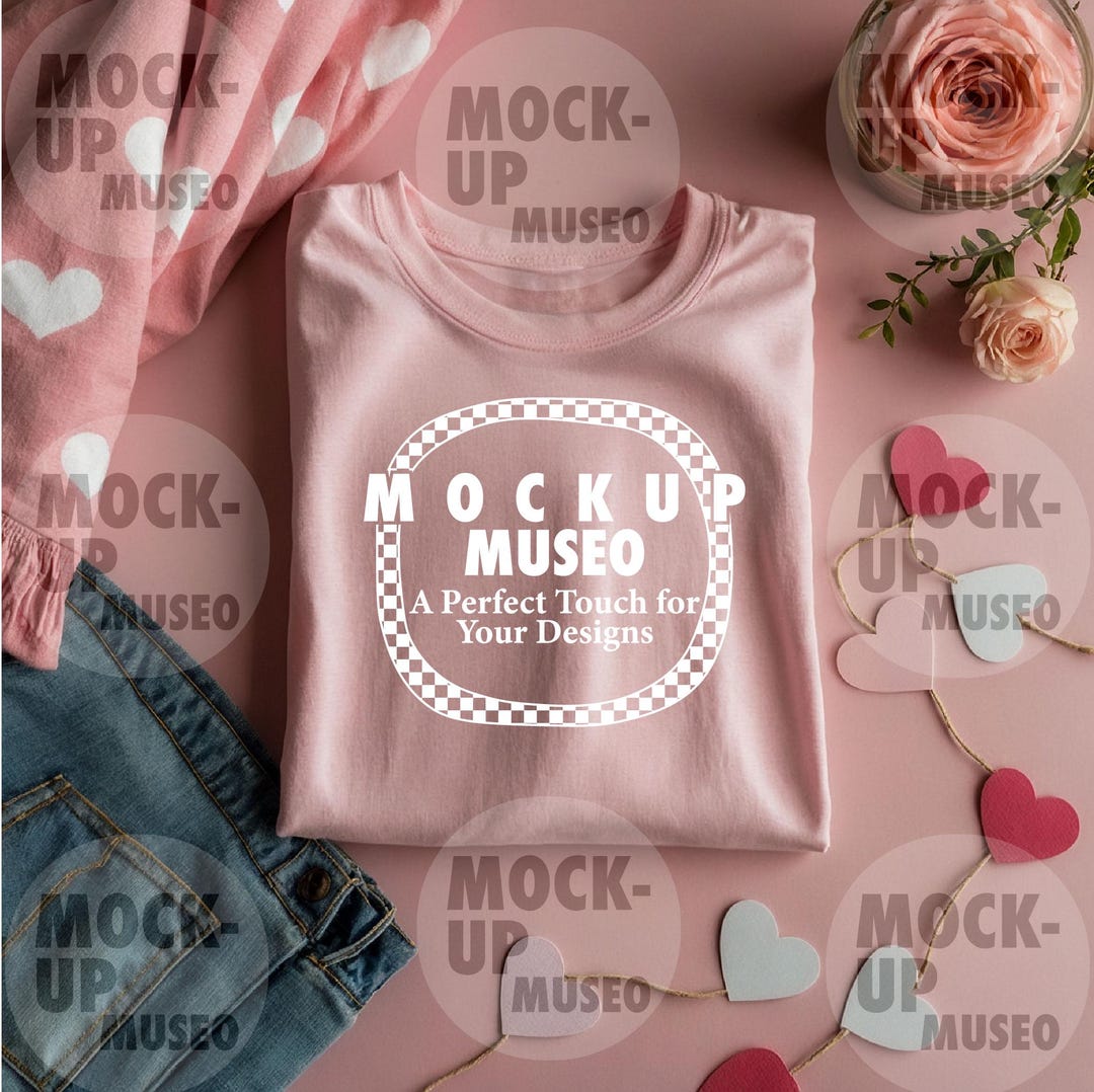 Valentines Day Mockup, Light Pink Mockup for Valentine's Day, Pink ...