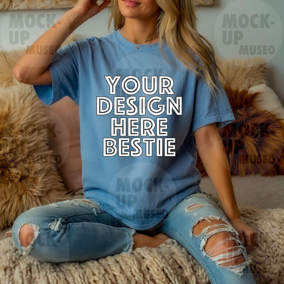 CC1717 Blue Jean Mockup, CC1717 Mockup, Blue Jean Mockup, Blue Jean T ...