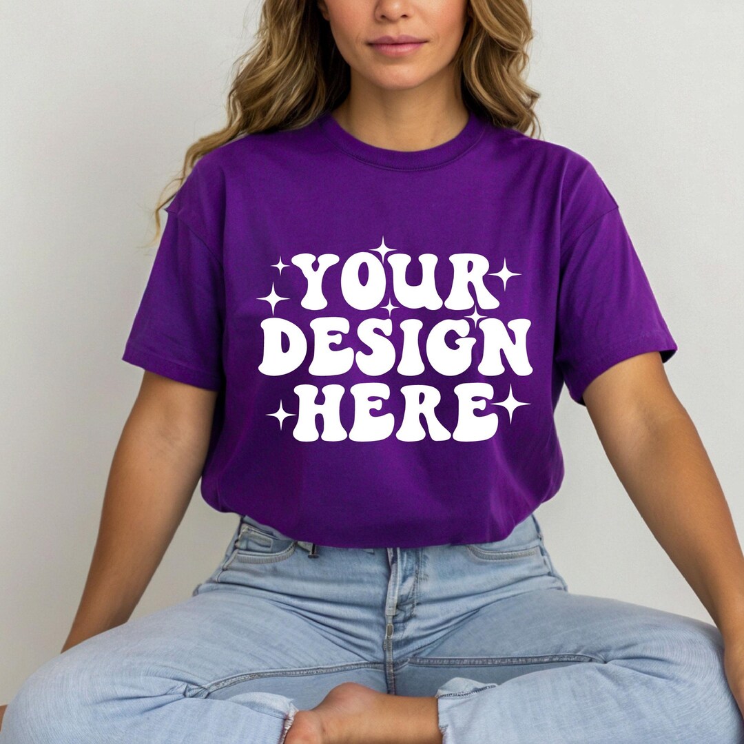 MOCKUP, Purple Color Mockup, Purple Shirt Mockup, Natural Mockup, Model ...