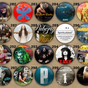 Album Cover Pin Button – 80s & 90s Rock, Pop and Electronic Music Badge ...