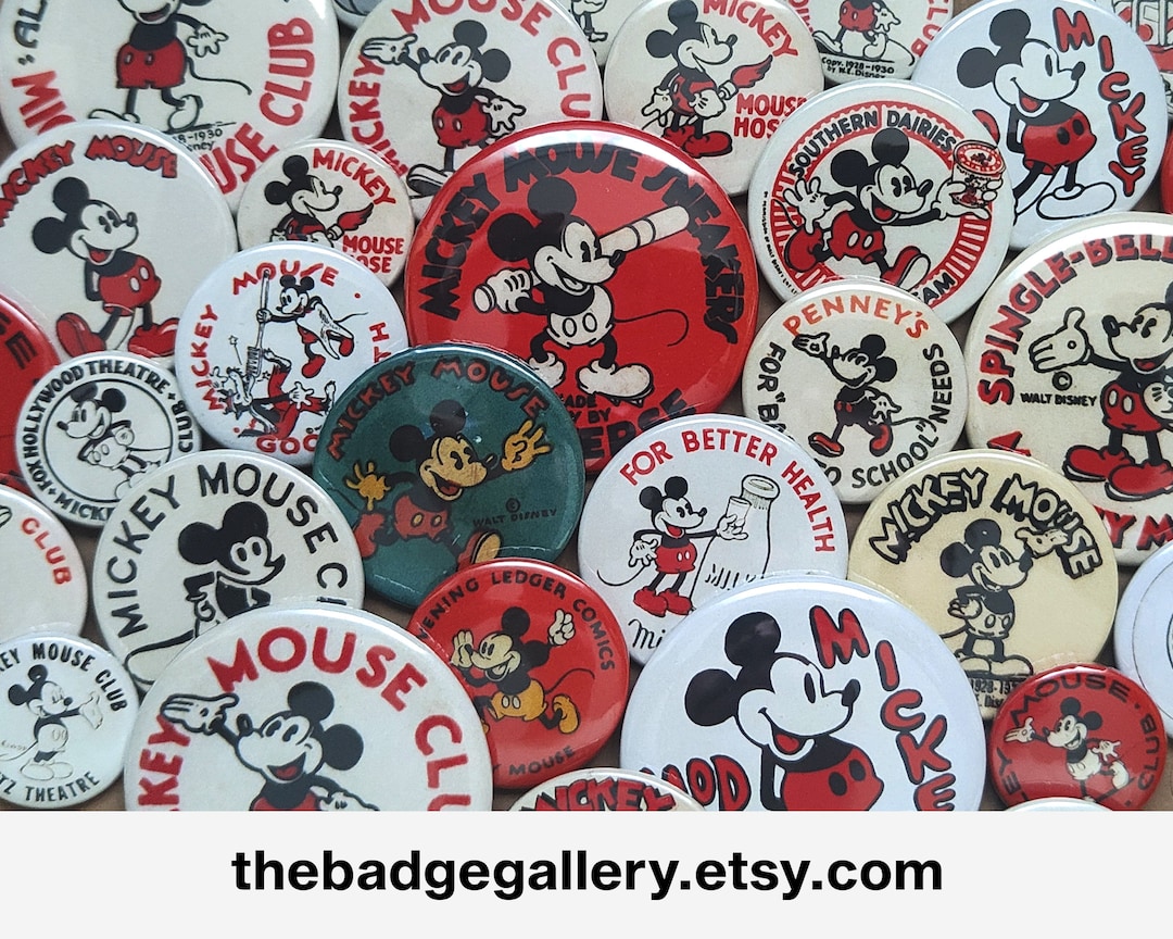 Mickey Mouse Vintage Style Badges / Badges, Pins Buttons, Chapas / 1930 ...