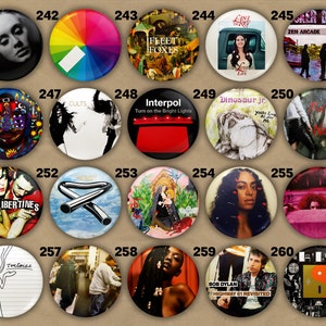 Album Cover Pin Button – 80s & 90s Rock, Pop and Electronic Music Badge ...