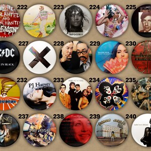 Album Cover Pin Button – 80s & 90s Rock, Pop and Electronic Music Badge ...