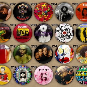 Album Cover Pin Button – 80s & 90s Rock, Pop and Electronic Music Badge ...