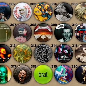 Album Cover Pin Button – 80s & 90s Rock, Pop and Electronic Music Badge ...
