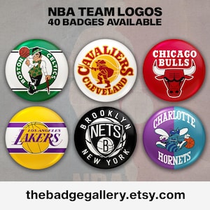 NBA Team Logo Badges, Pins Buttons, Magnetic Buttons/mix Eras & Styles ...