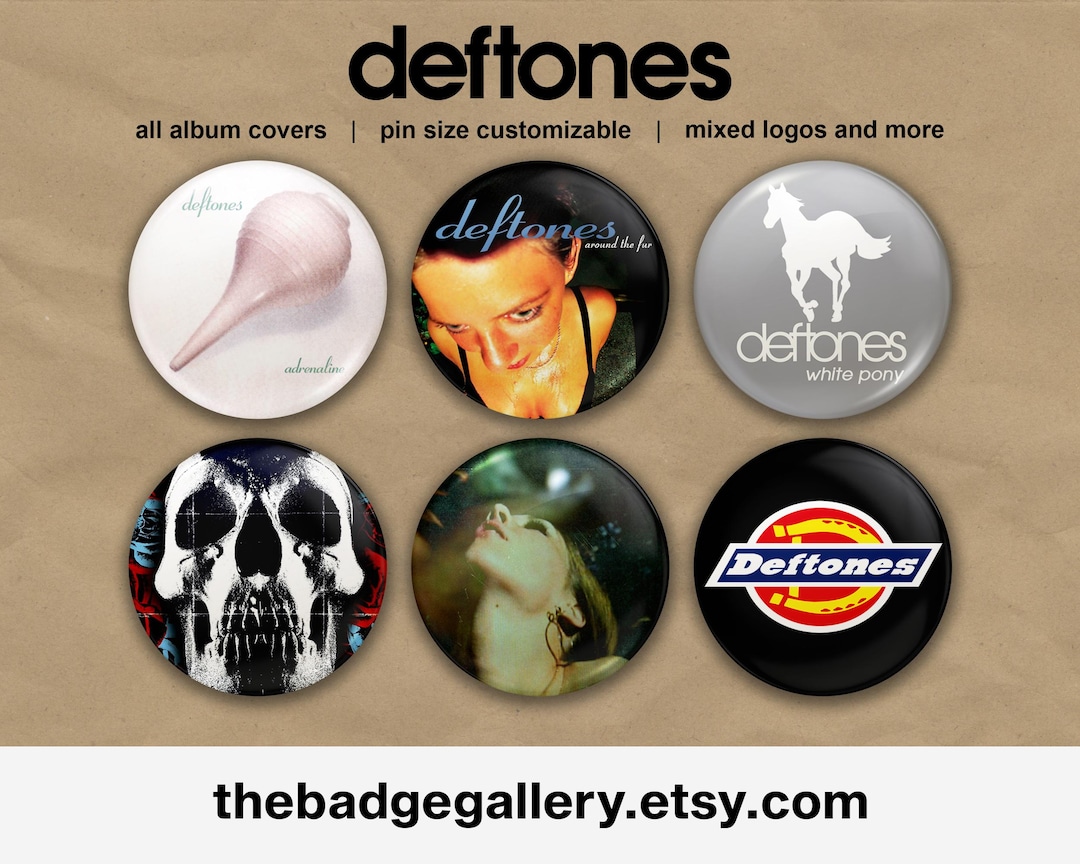 Deftones Album Cover Badges & Magnets: Nu Metal Band Pinback Button ...