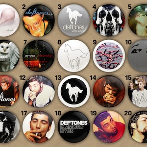 Deftones Album Cover Badges & Magnets: Nu Metal Band Pinback Button ...