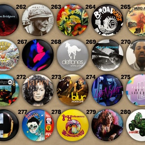Album Cover Pin Button – 80s & 90s Rock, Pop and Electronic Music Badge ...