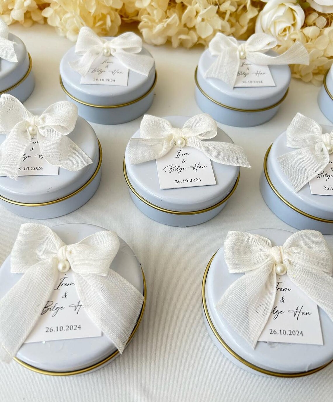 Personalised Candle Wedding Favor for Guests, Luxury Wedding Candle Favors, Elegant Candle ...