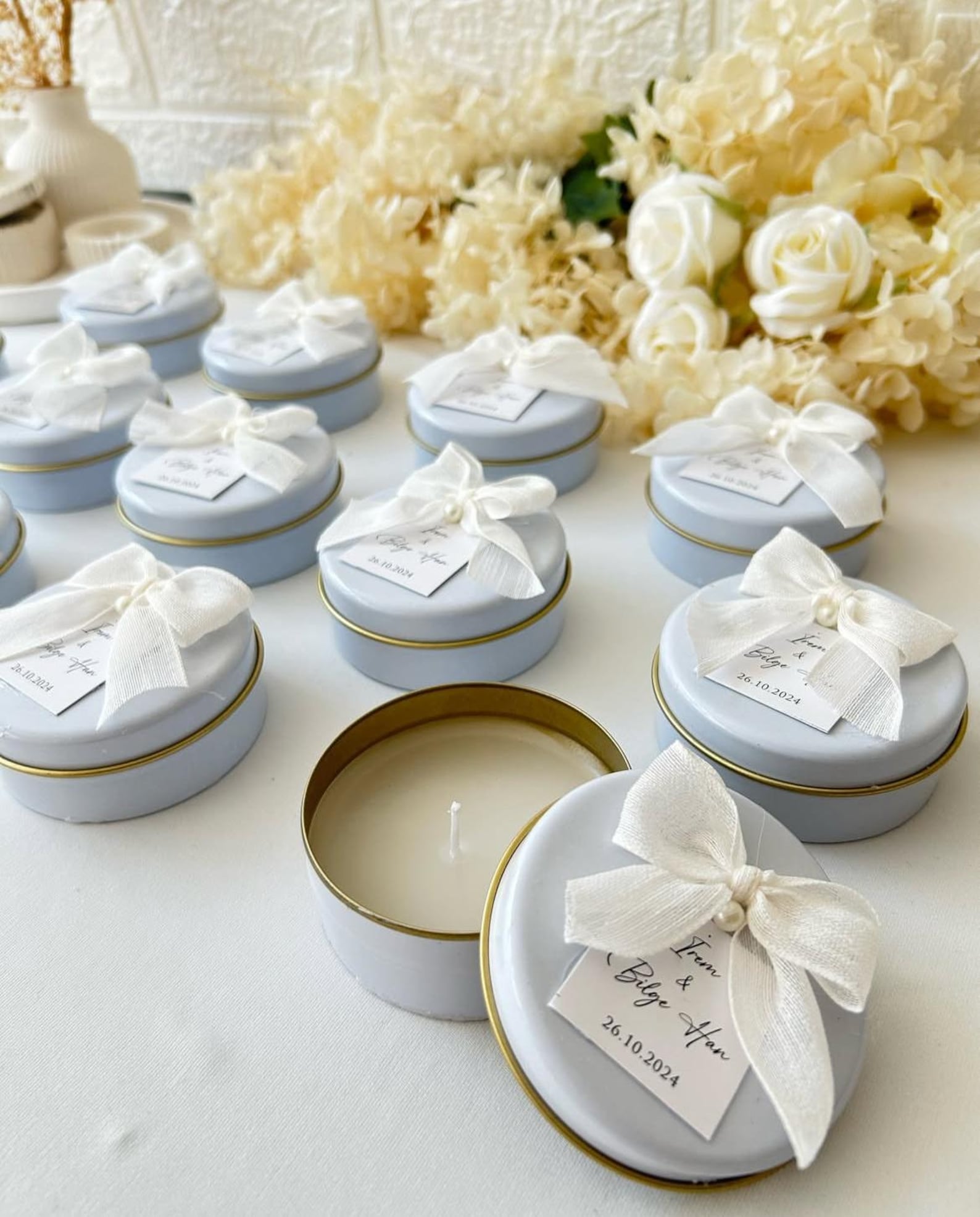 Personalised Candle Wedding Favor for Guests, Luxury Wedding Candle ...