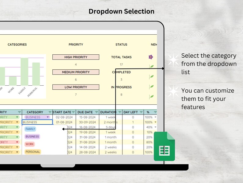 ADHD Tracker Google Sheets Template, Adhd Symptom Tracker Spreadsheet ...