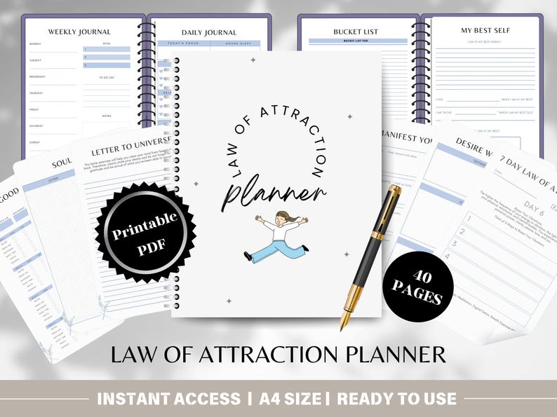Law of Attraction Planner, Goal Setting, Personal Growth, Daily Routine ...