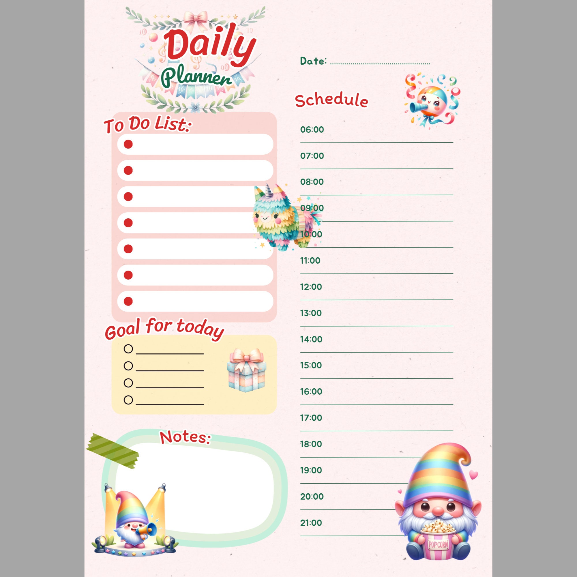 Daily Planner PDF and PNG - Printable and Digital Use Planner ...
