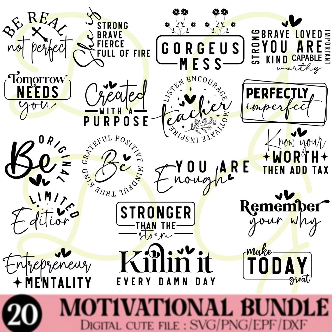 Motivational Quotes SVG, Bundle, Inspirational Quotes SVG, Life Quotes ...