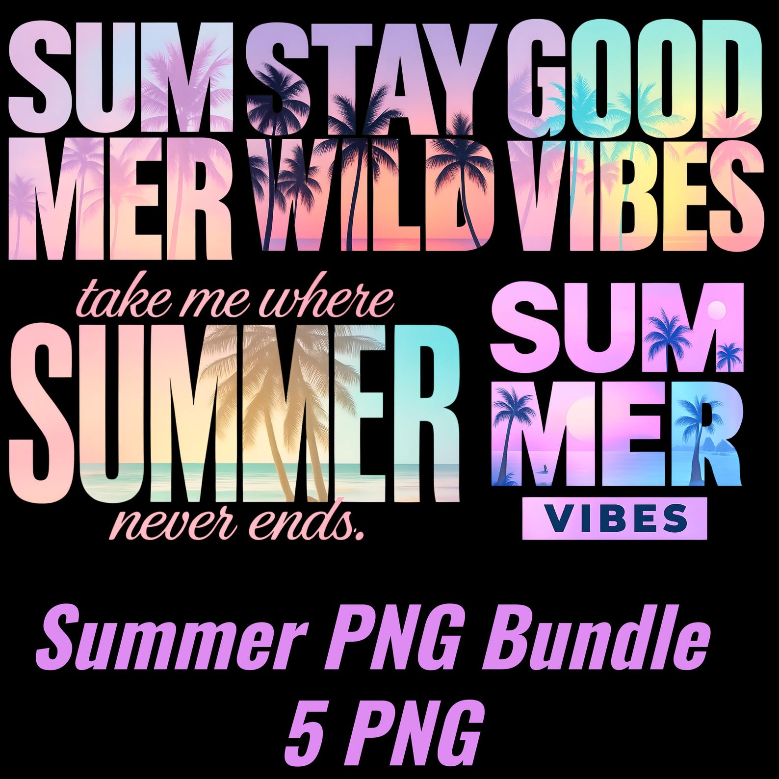 Summer Png Bundle, Summer PNG, Summer Beach Vibes PNG, Ocean Png ...