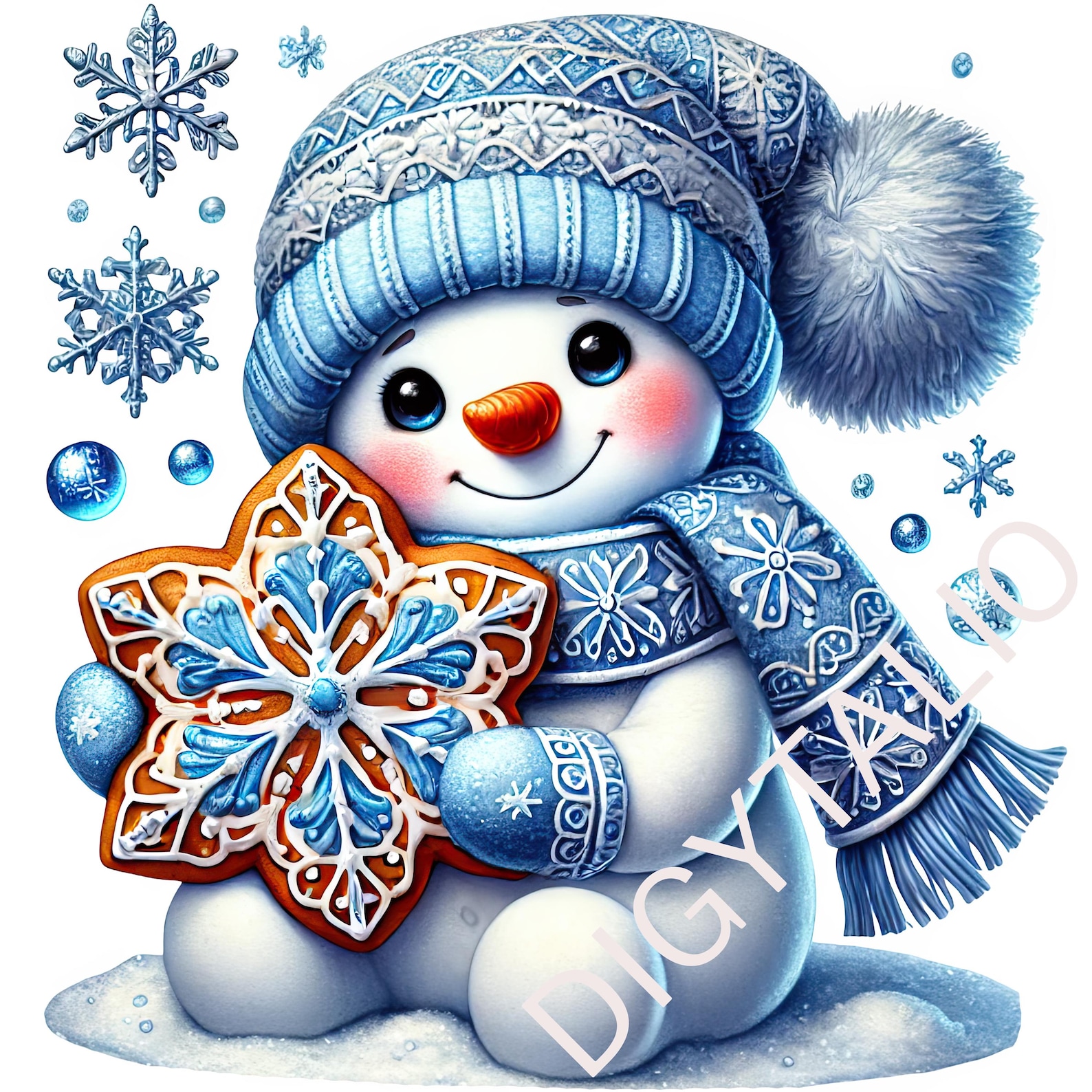 22 PNG, Watercolor Blue Snowman Collection Clipart, Festive Snowman ...