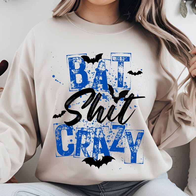 Bat Shit Crazy Funny Halloween PNG Sarcastic Snarky Bat Shirt Png Funny ...