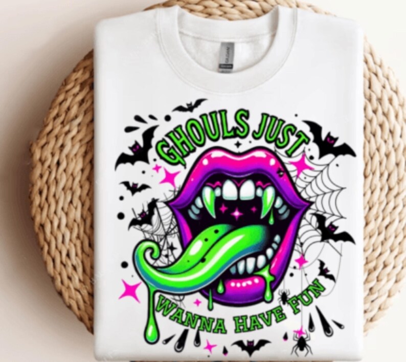 Retro Ghouls Just Wanna Have Fun PNG | Cute Ghost PNG | Pumpkin Season ...